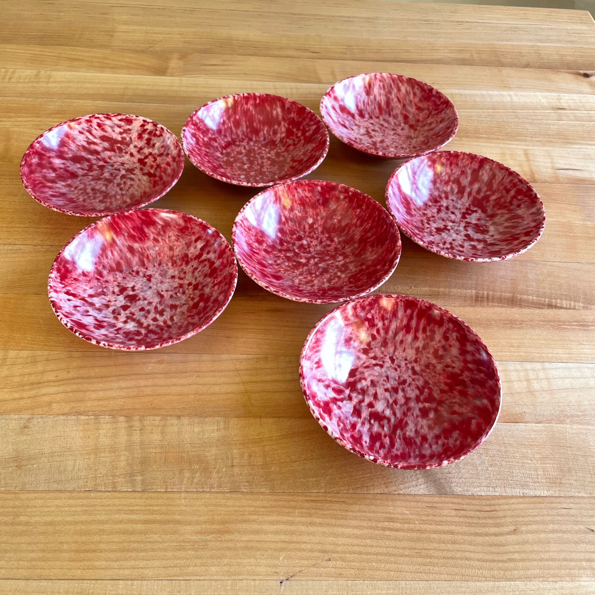 Vintage Speckled Red and White Confetti Melamine Melmac Cups - Etsy