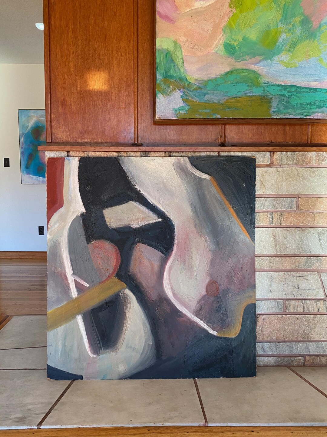 Abstract Painting on Board by Les Anderson, 1960s - Etsy