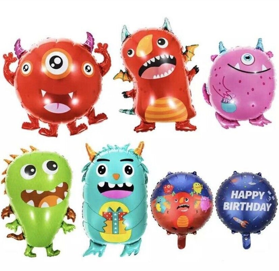 Little Monster Balloon Set Birthday Decorations Party 7 Pieces Balloons ...