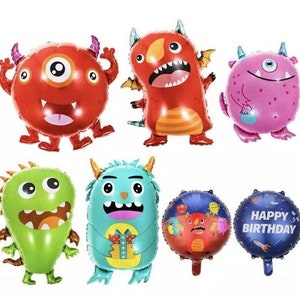 Little Monster Balloon Set Birthday Decorations Party 7 Pieces Balloons ...