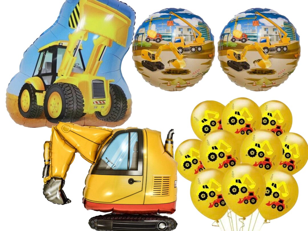 Digger Construction Balloon Set for Birthday Party Decoration Boys ...