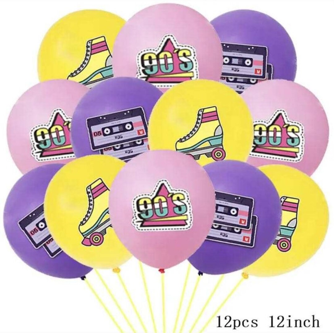 I Love the 90's X12 Latex Balloons Birthday Party Decoration Men Women ...