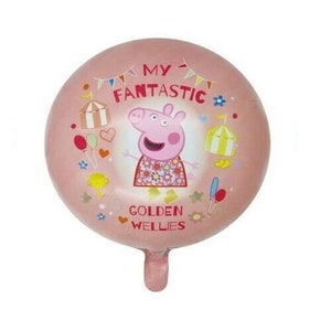 Peppa Pig Balloon Set Golden Wellies Age 4 Birthday Party Decoration ...