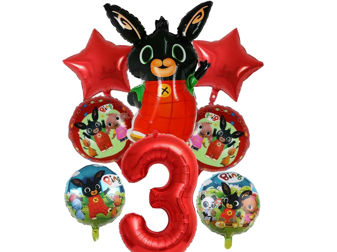 Bing Bunny Age 3 Balloon Set Birthday Party Decoration Boys Girls Kids ...