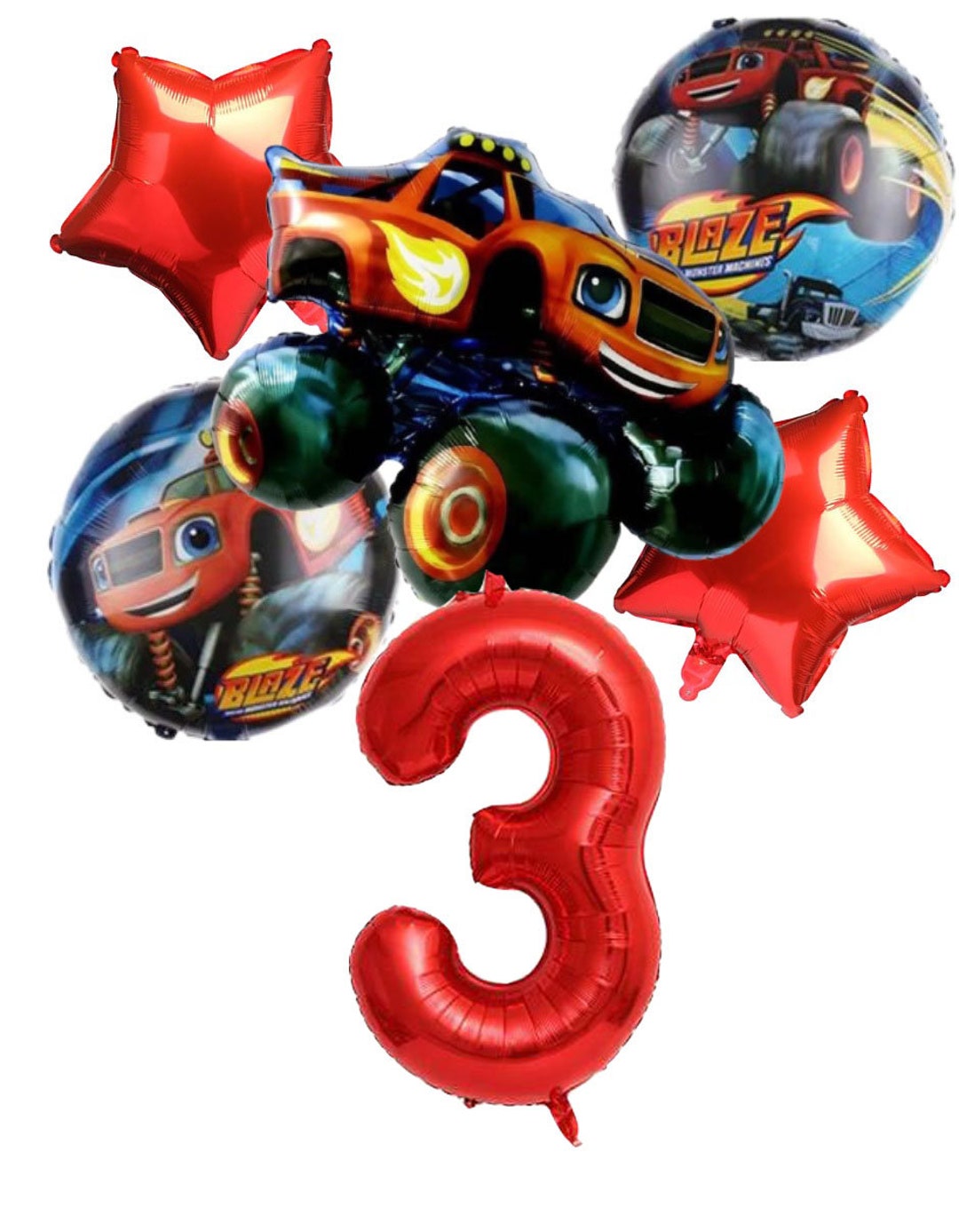 Blaze and the Monster Machines Age 3 Balloon Set Birthday Party ...