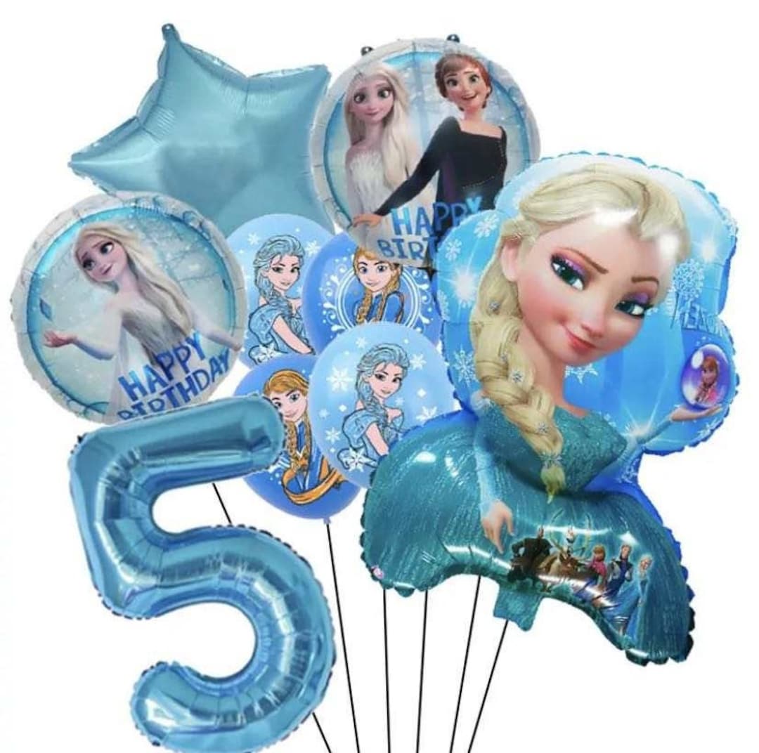Frozen Age 5 Balloon Set Birthday Party Decoration Boys Girls Kids 5th ...