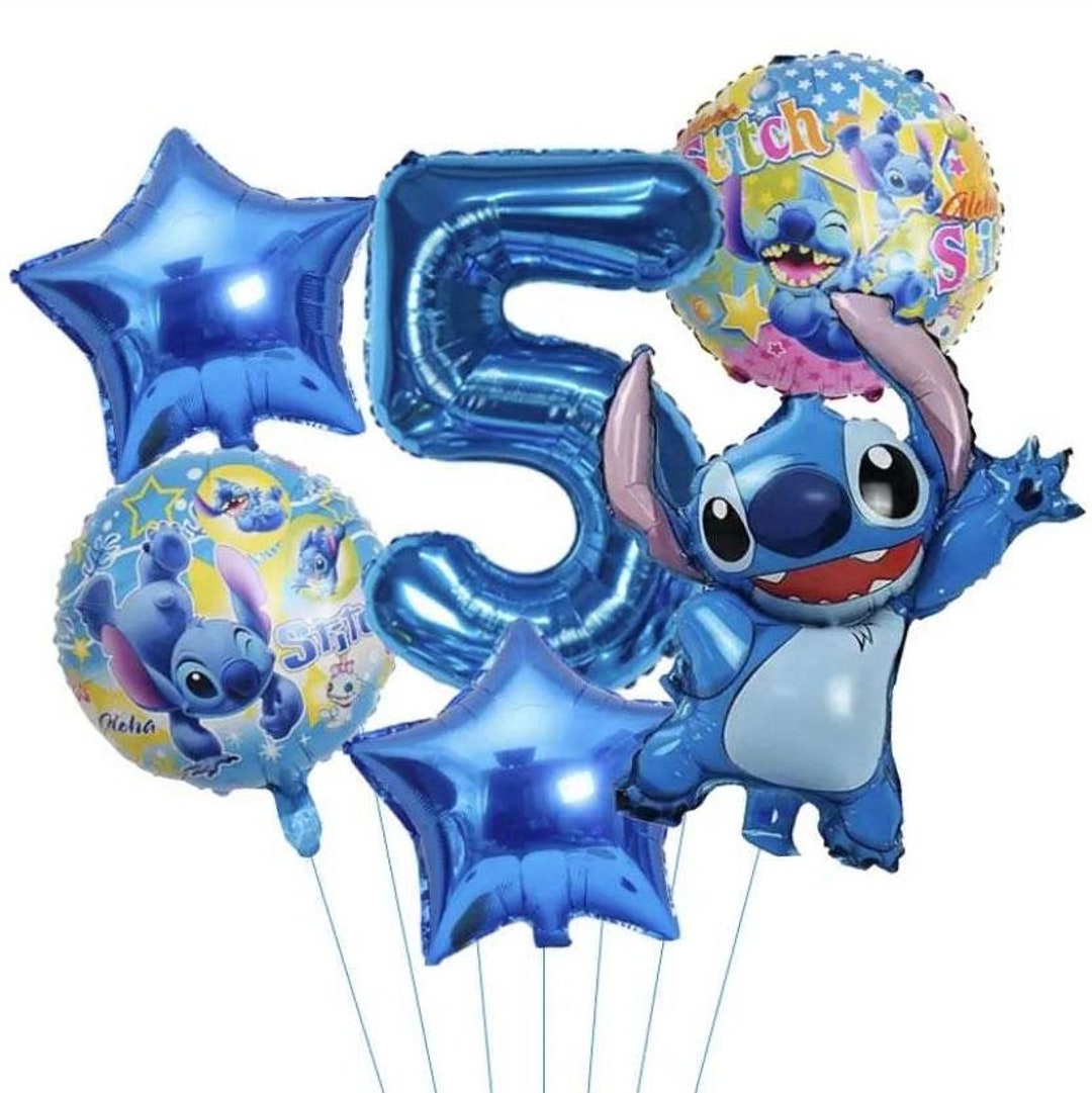 Lilo & Stitch Age 5 Balloon Set Birthday Party Decoration Blue Boys ...