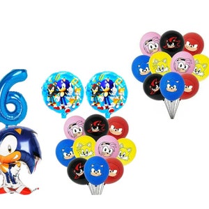 Sonic & Knuckles Age 6 Balloon Set Birthday Party Decoration Boys Girls ...
