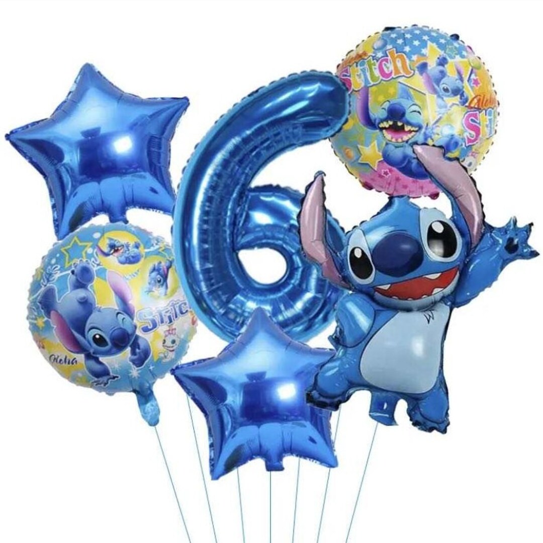 Lilo & Stitch Age 6 Balloon Set Birthday Party Decoration Blue Boys ...