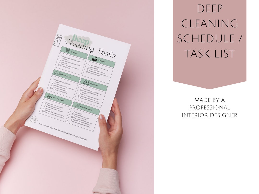 Deep Cleaning Checklist, Weekly Cleaning Checklist, Cleaning Planner ...