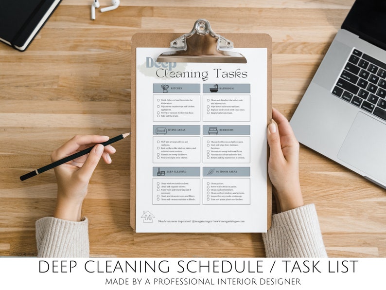 Deep Cleaning Checklist, Weekly Cleaning Checklist, Cleaning Planner ...