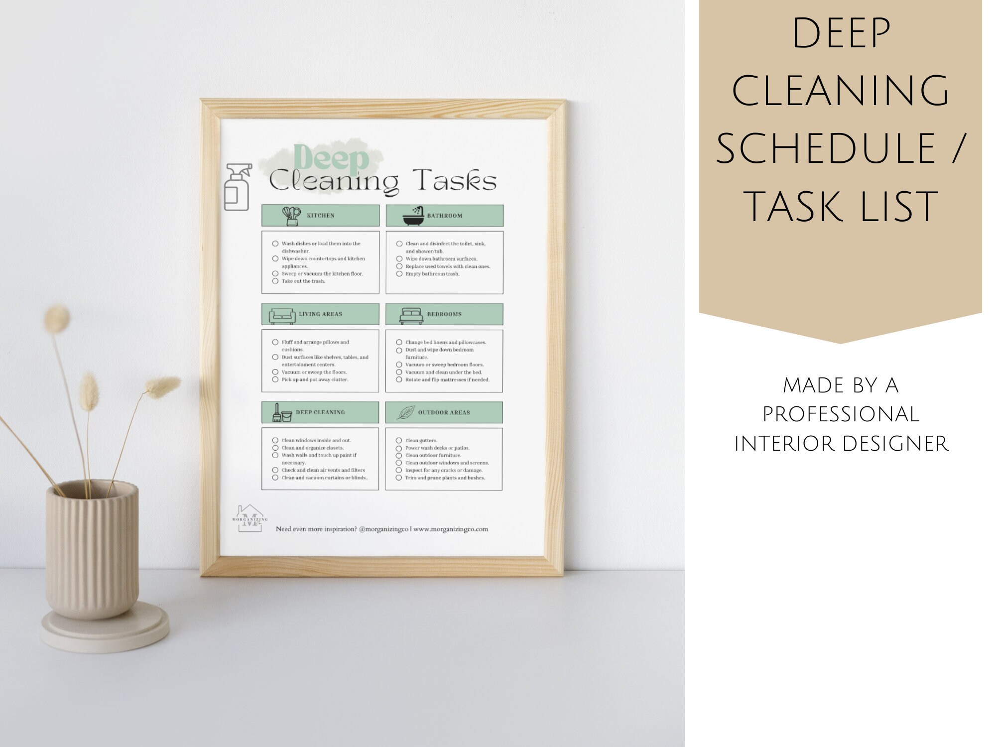 Deep Cleaning Checklist, Weekly Cleaning Checklist, Cleaning Planner ...
