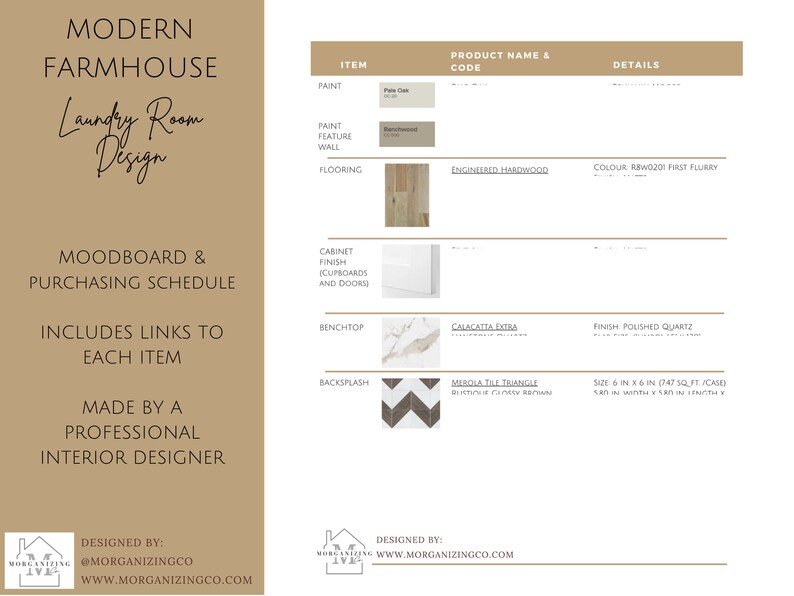 Modern Farmhouse Laundry Room Design, Mood Board Template, Mood Board ...