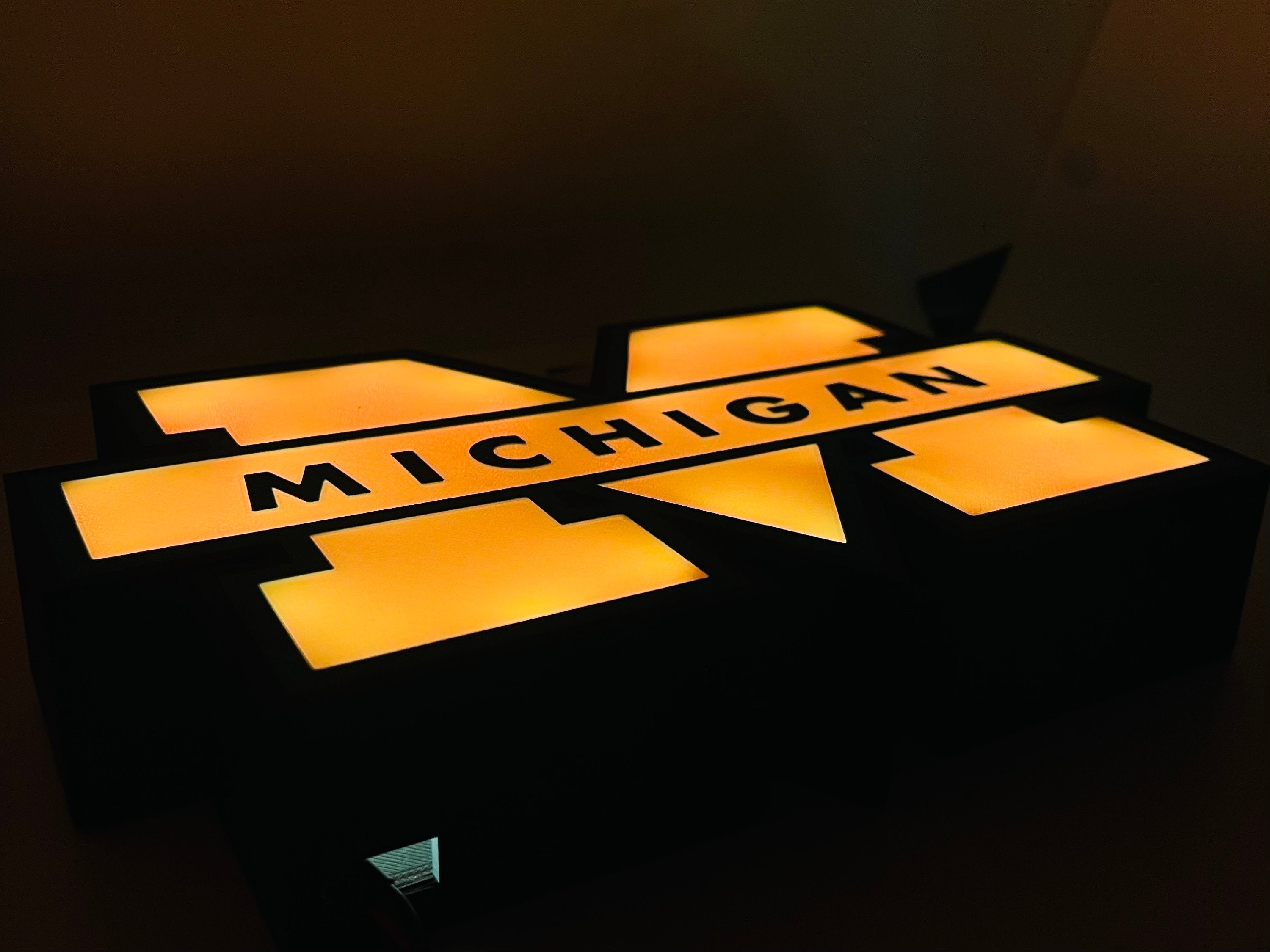 Michigan Sign, Uofm Light Box, University of Michigan Wall Sign, LED ...