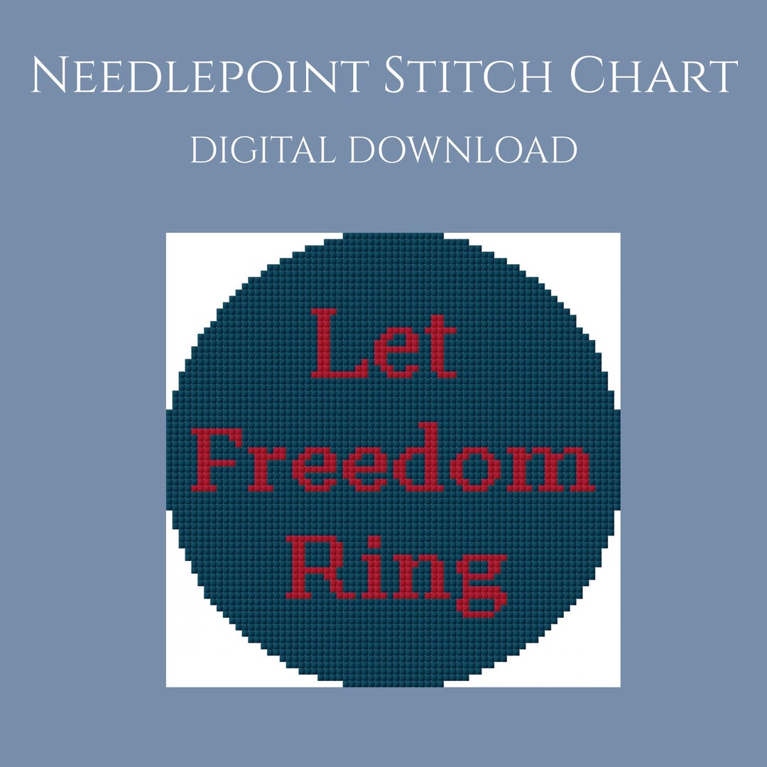 Freedom Round - Patriotic - Digital Needlepoint Chart - PDF Download - Etsy