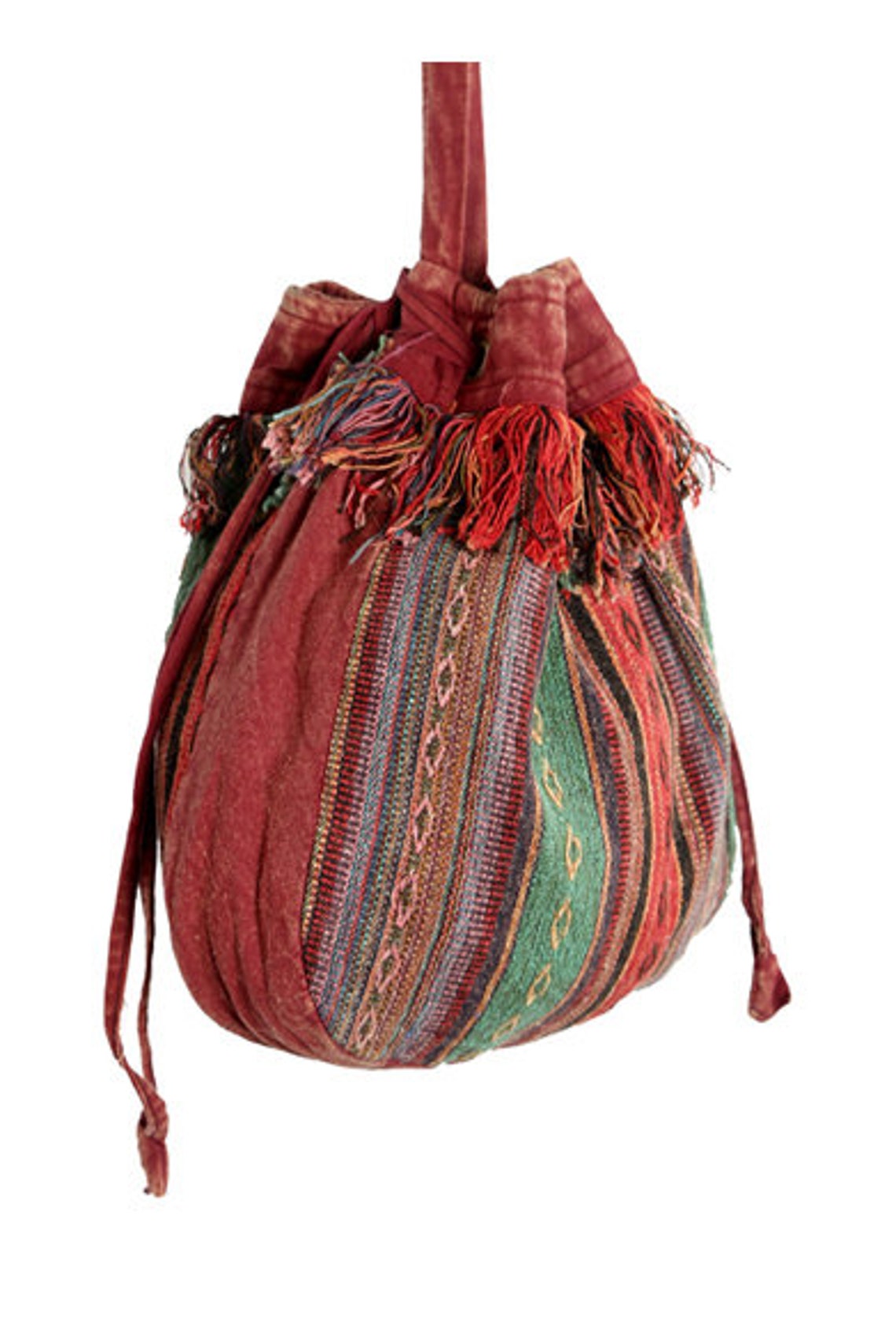 Bohemian Tibetan Drawstring Sling * Earth Divas * Fair Trade Handbag ...