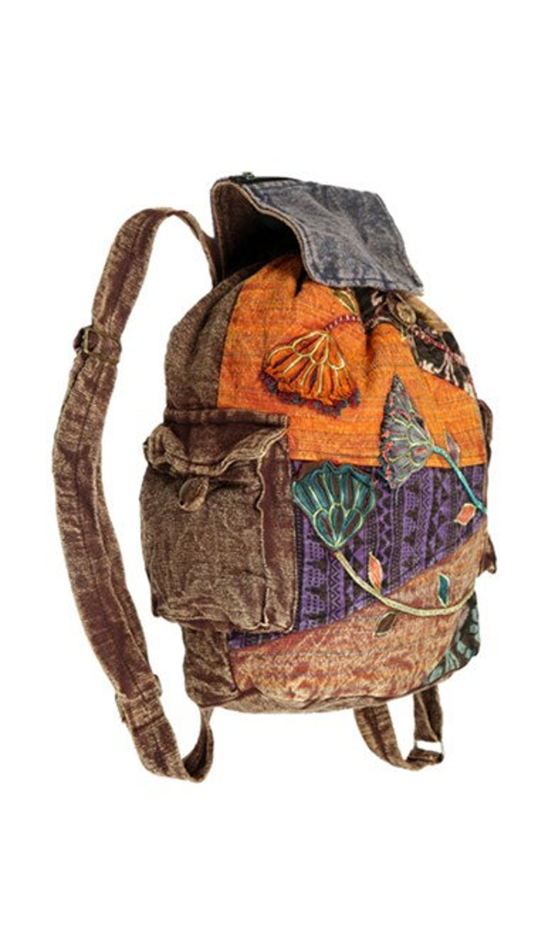 Sunburst Embroidered Backpack * Flowers Fairy Fun Colorful Backpack ...
