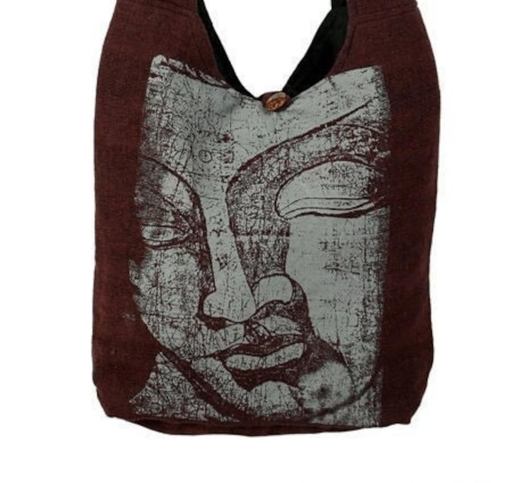Buddha Bag- Spacious Sling Bag BUDA Nepal Hobo Hippie 100% Cotton ...