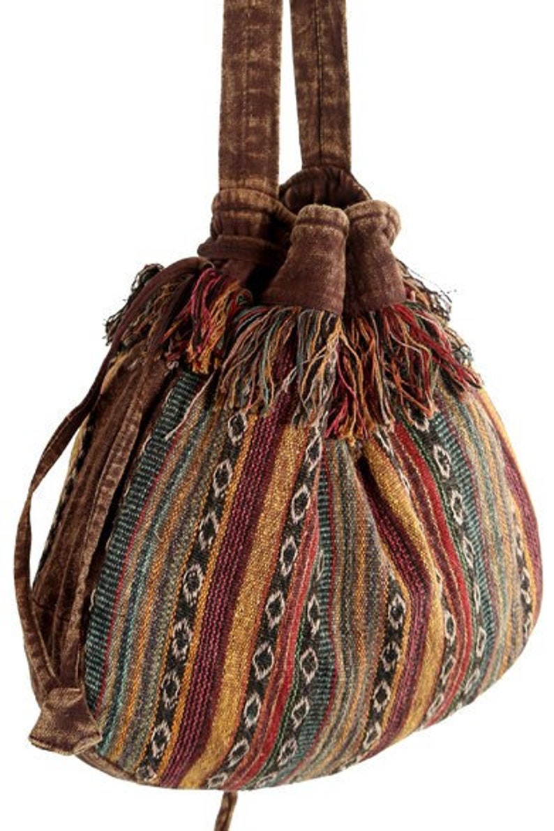 Bohemian Tibetan Drawstring Sling * Earth Divas * Fair Trade Handbag ...
