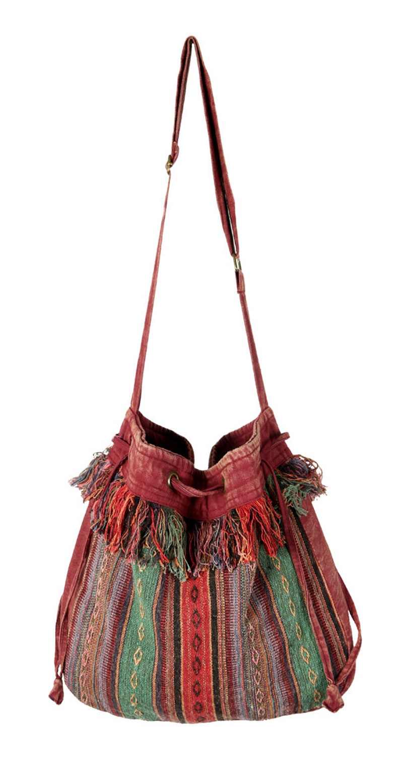 Bohemian Tibetan Drawstring Sling * Earth Divas * Fair Trade Handbag ...