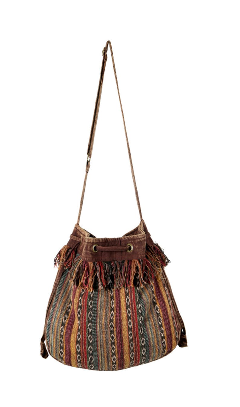 Bohemian Tibetan Drawstring Sling * Earth Divas * Fair Trade Handbag ...