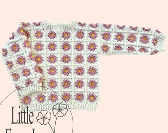 Daisy Square Baby Jumper. Infant Sweater. Crochet Pattern. Instant ...
