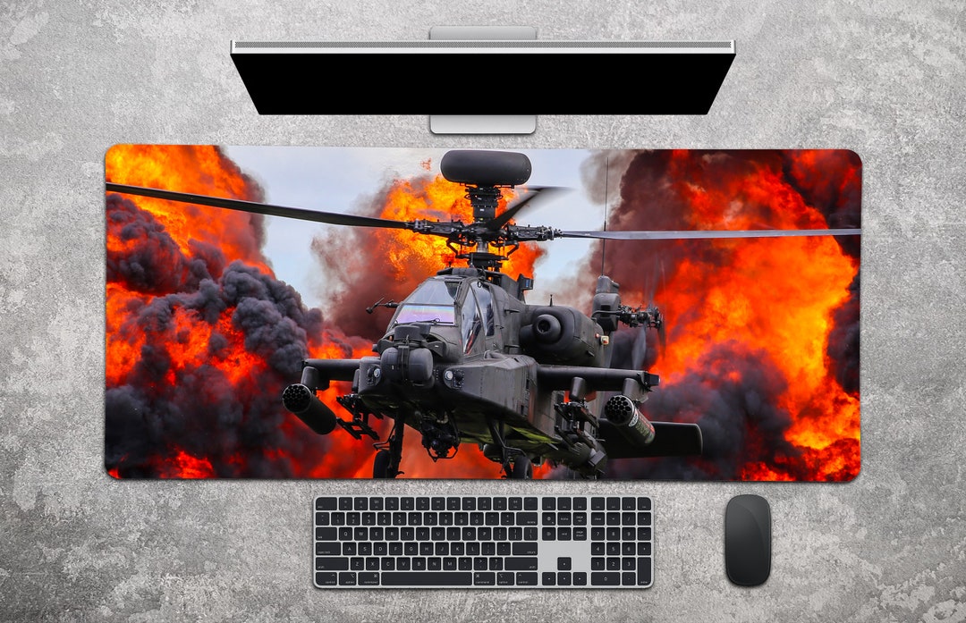Gaming Mouse Pad Gaming Mousepad Apache Helicopter Gift Gaming Desk Pad ...