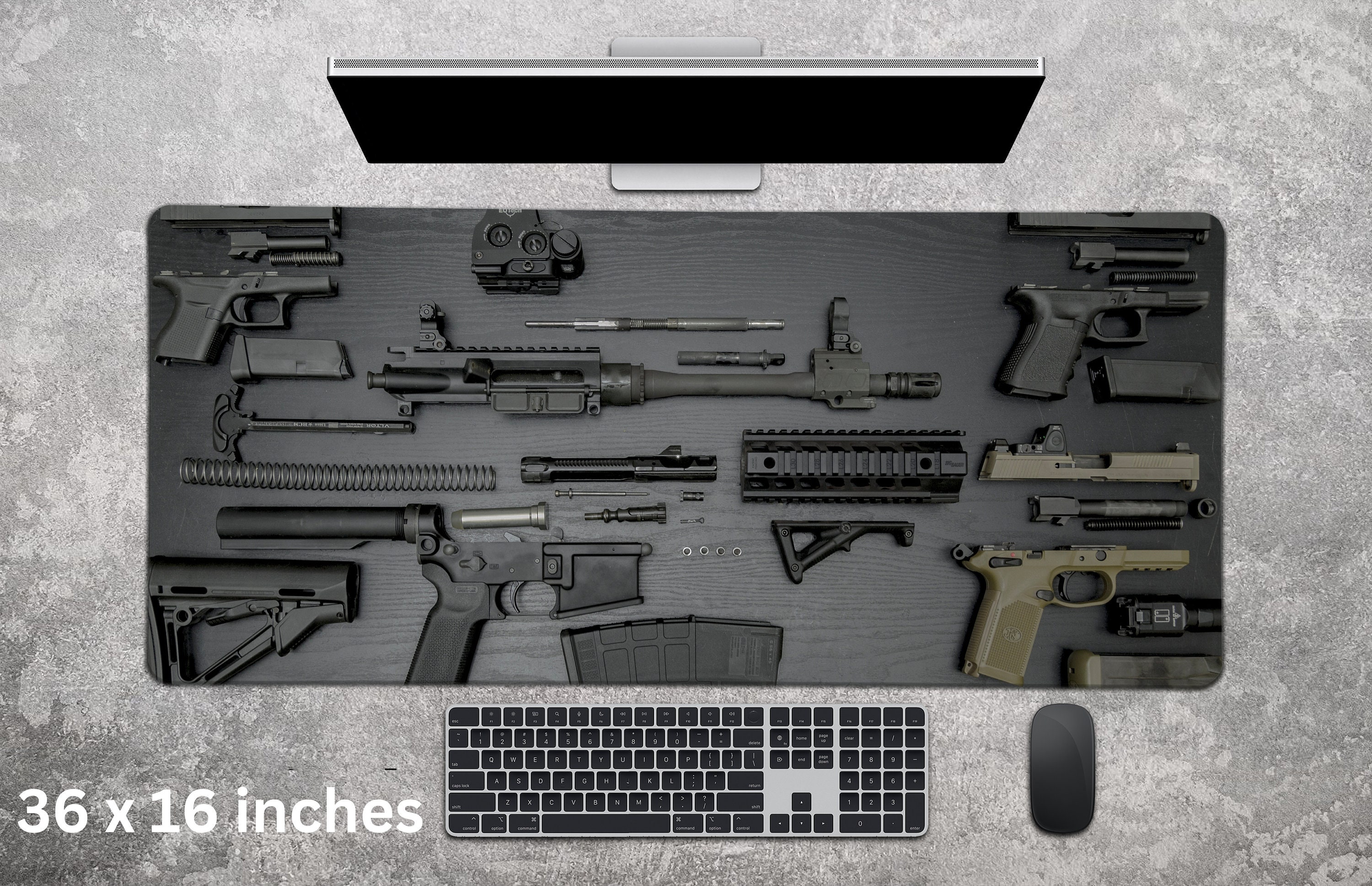 Gaming Mouse Pad Gaming Mousepad Gift for Gun Lover Gaming Desk Pad ...