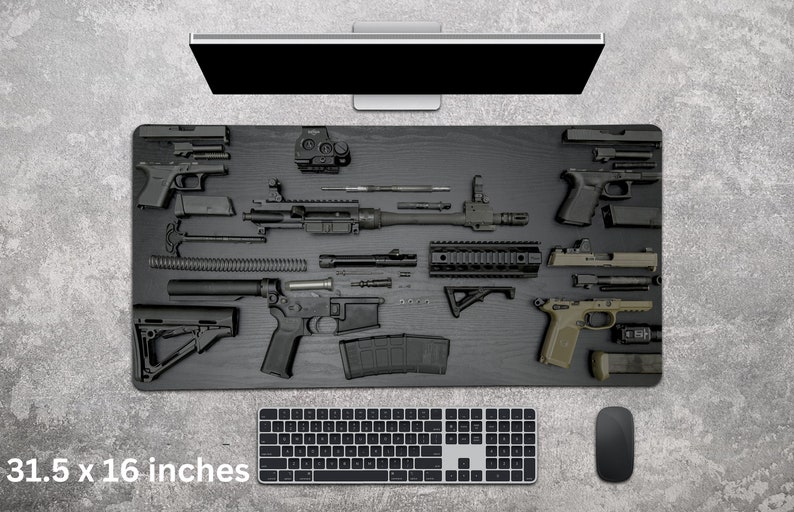 Gaming Mouse Pad Gaming Mousepad Gift for Gun Lover Gaming Desk Pad ...