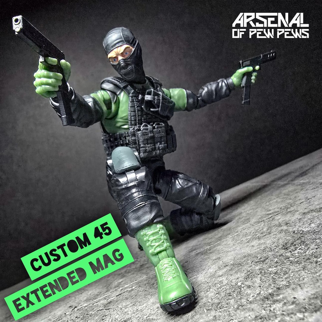 Custom 45 Extended Mag Set [x2]: 6" 1/12 Scale Action Figure Accessory ...