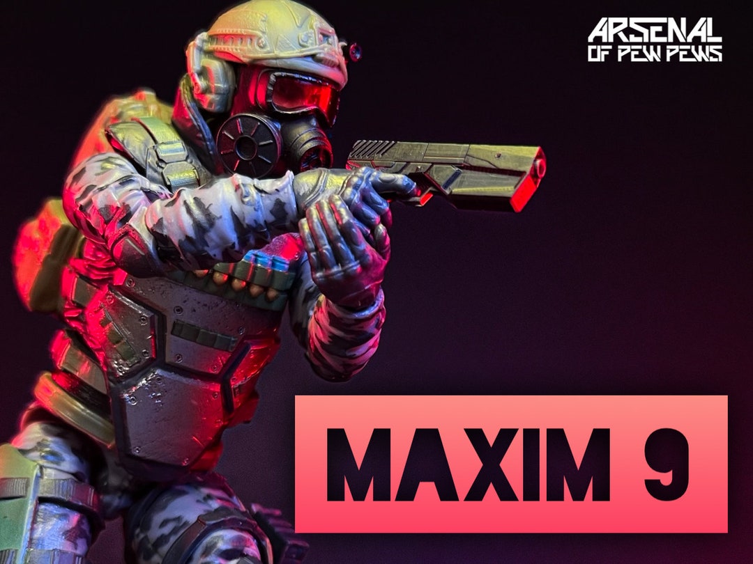 MAXIM 9 [set of X2] Action Figure Accessory - Scales 6” 1/12 3D Resin ...