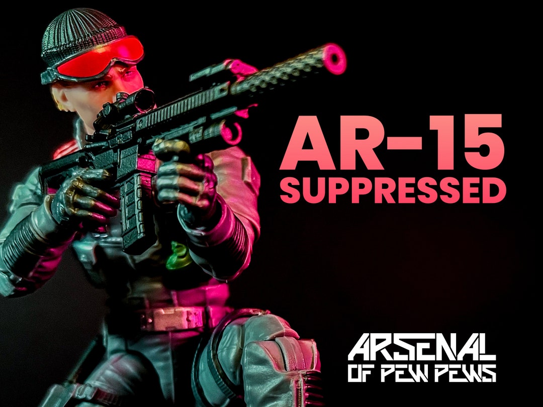 AR-15 - Suppressed [black] - Scales 6” 1/12 3D Resin Printed Action ...