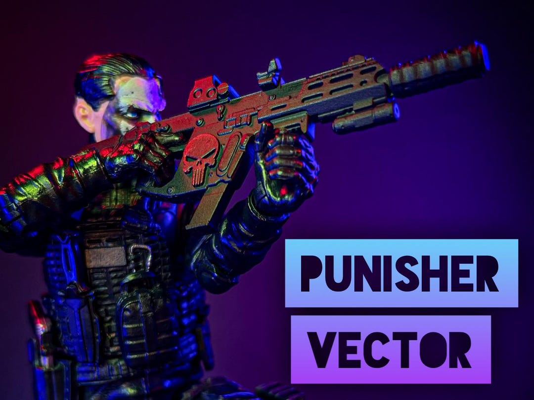 Punisher Vector W/stock [black] - 6” Scale Resin Printed Action Figure ...