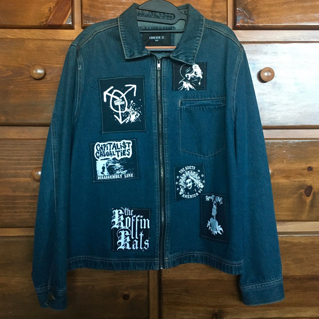 Dark Denim Custom Patch Jacket - Etsy