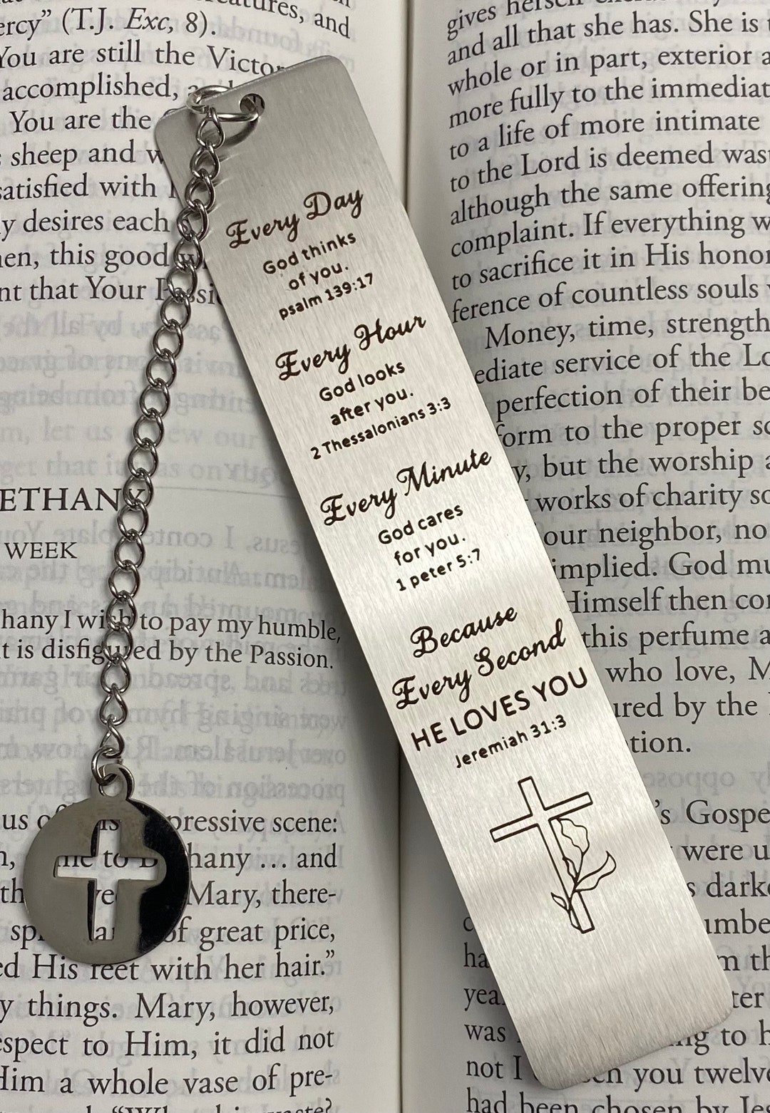 One Bible Verses-stainless Steel Bookmark Religious Inspirational Gift ...
