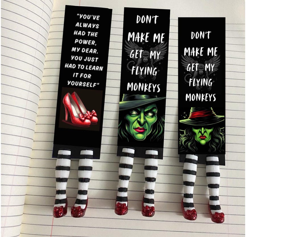 Wicked Witch Bookmark: 3D Ruby Slippers - Wizard of Oz Gift - Etsy
