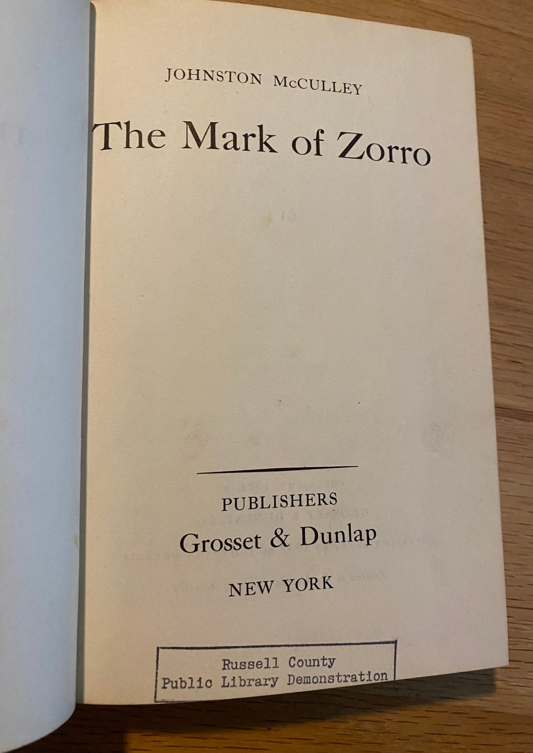 Mark of Zorro by Mcculley, Johnston Copyright 1952, HC- Vintage ...