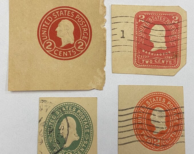 US Stamps- 1900’s - George Washington Stamps - 2 Cents (4 Sold Together ...