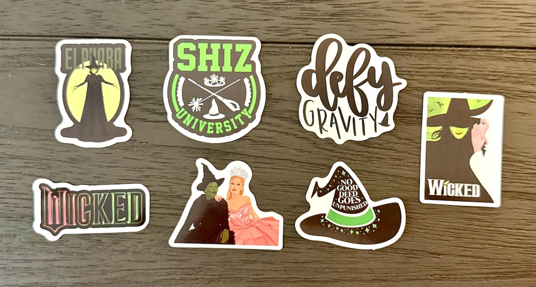 Wicked Inspired Stickers: Elphaba, Glinda, Shiz U - 7 Pack - Etsy