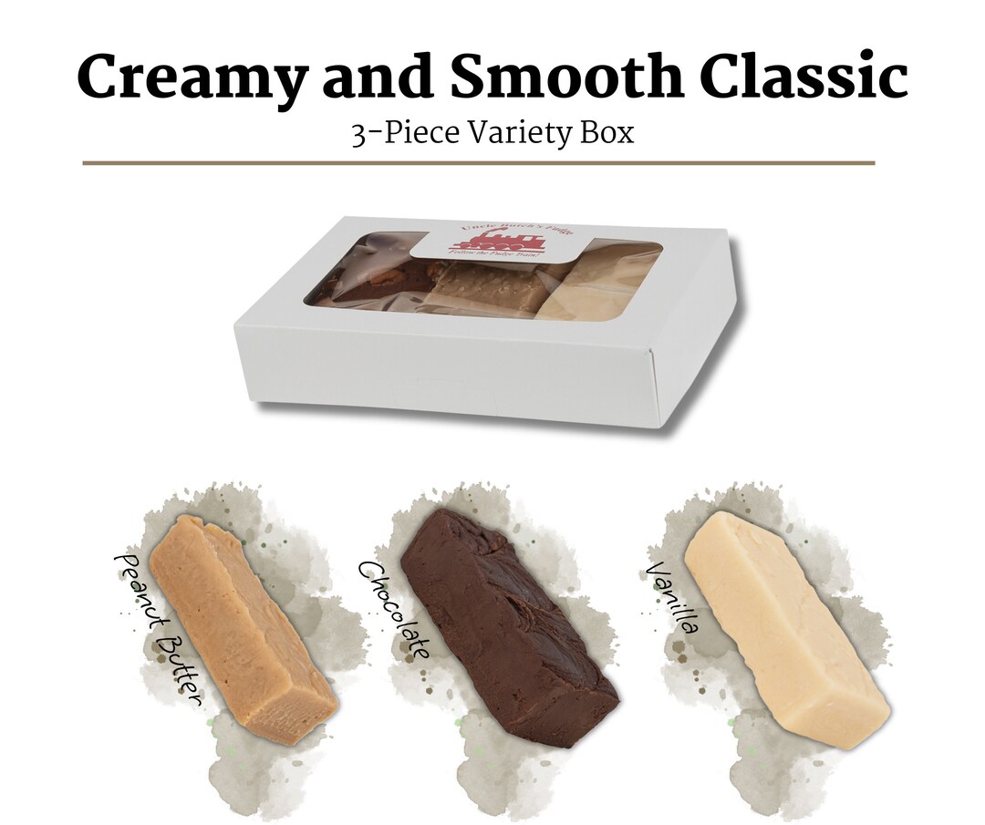 Fudge Variety Box Chocolate Gift Box Vanilla & Peanut Butter Sweet Treat Homemade Dessert Gift ...