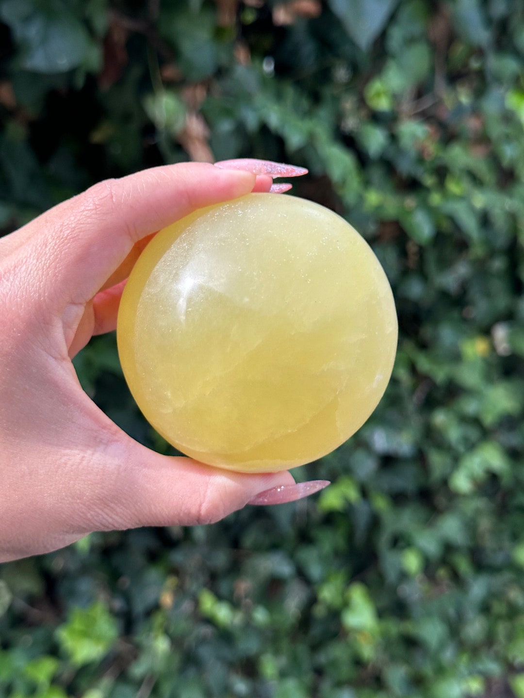 Large Lemon Calcite Sphere Lemon Calcite for Living Room Decor for ...