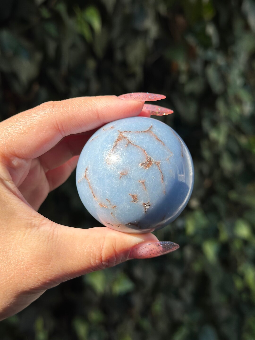 Angelite Sphere Angelite Stone Peruvian Angelite Sphere Housewarming ...