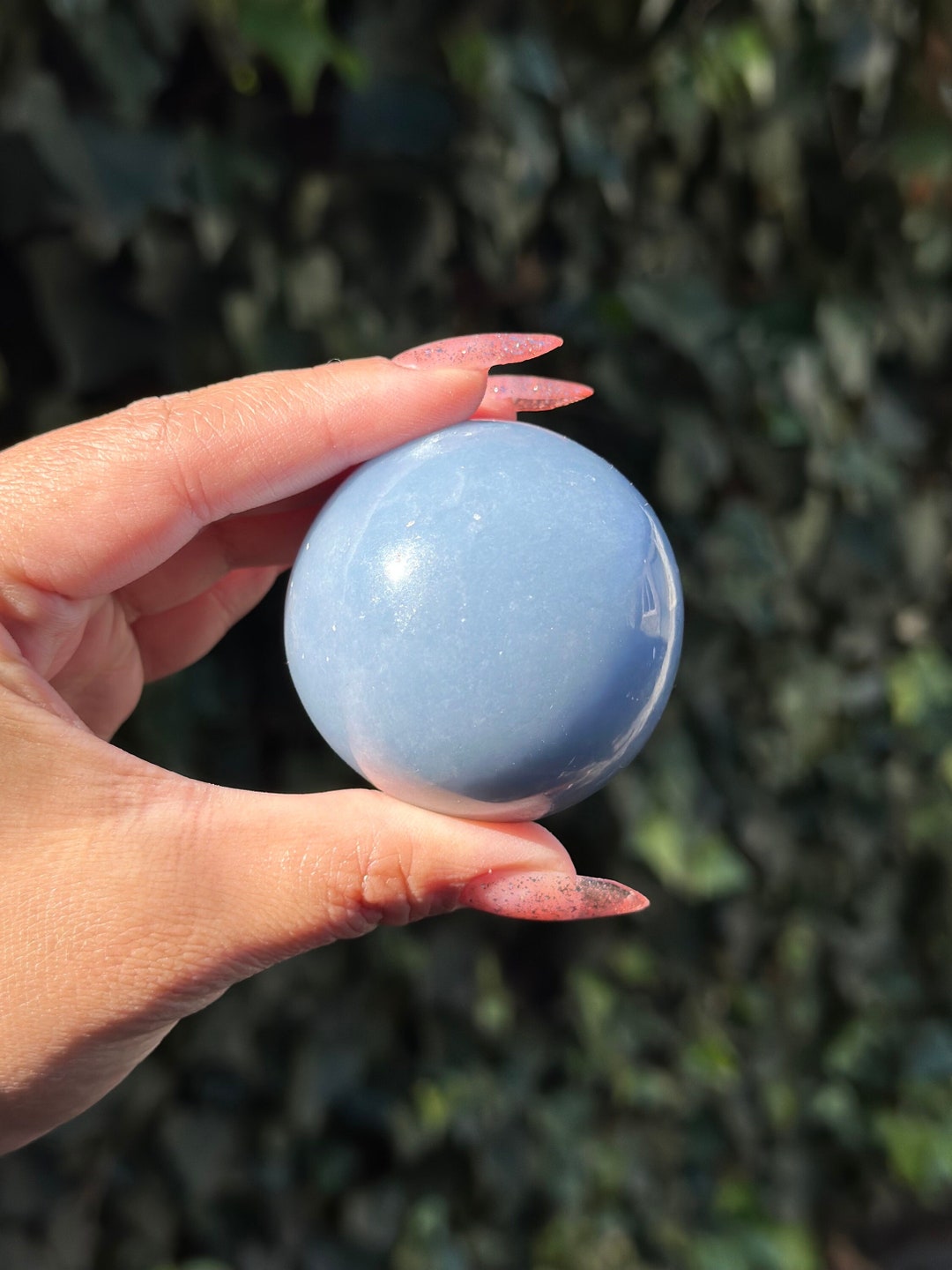 Angelite Sphere Angelite Stone Peruvian Angelite Sphere Housewarming ...