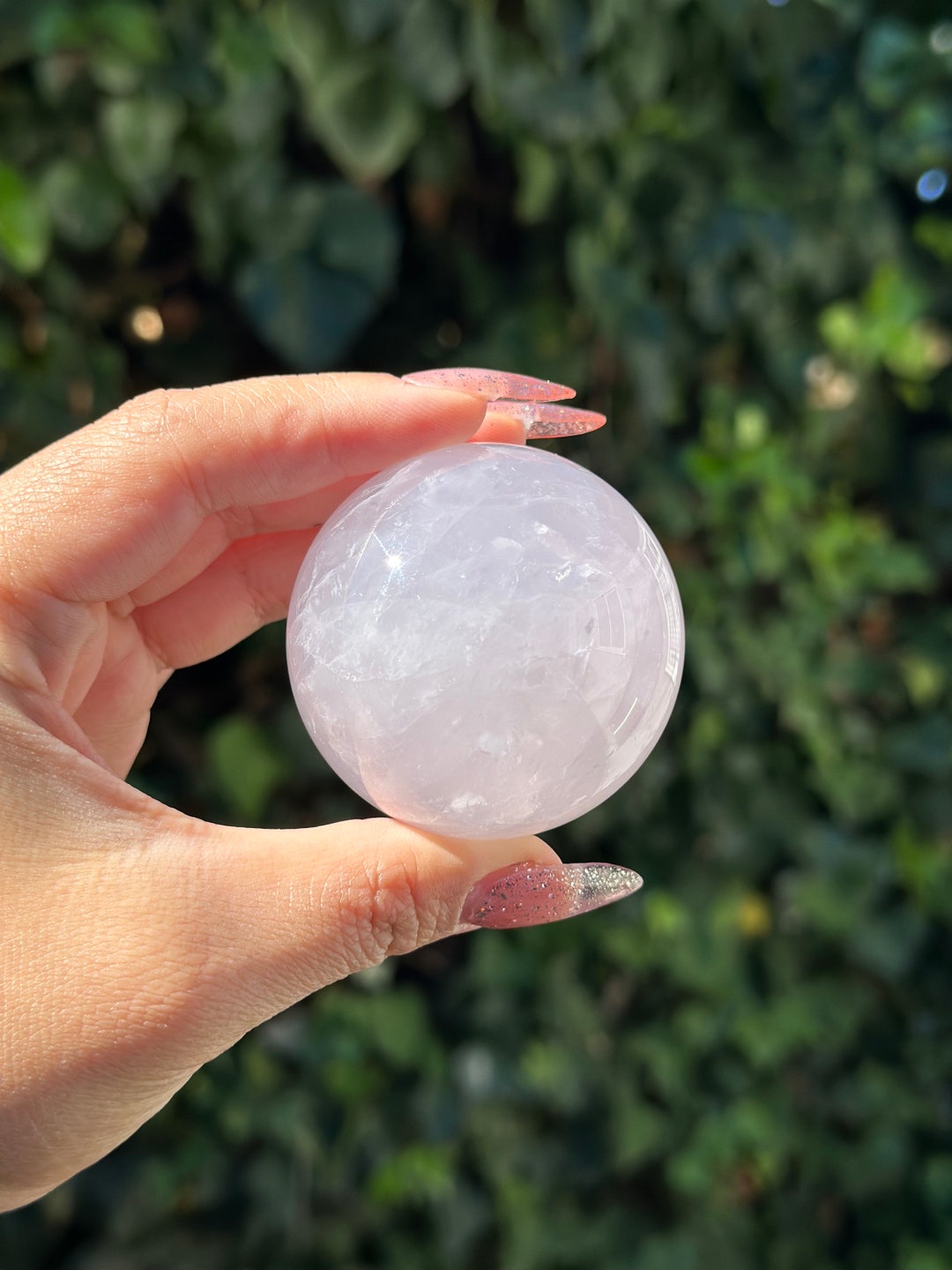 Periwinkle Rose Quartz Sphere Blue Rose Quartz Crystal Periwinkle ...