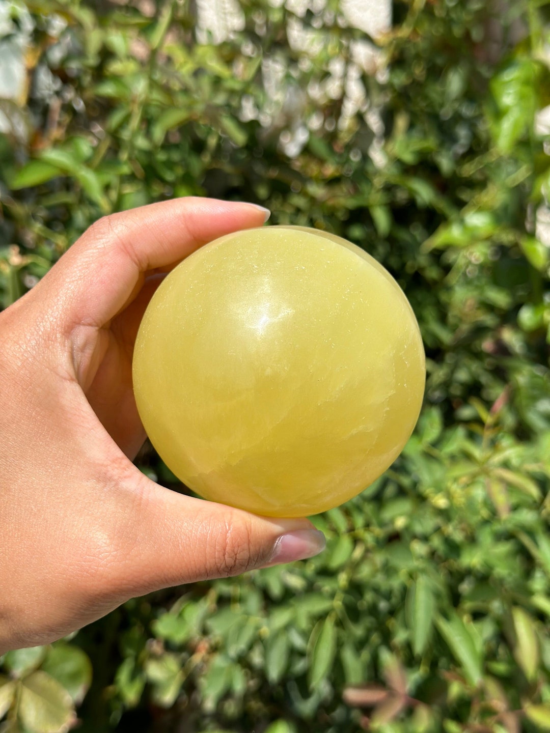 Large Lemon Calcite Sphere Lemon Calcite for Living Room Decor for ...