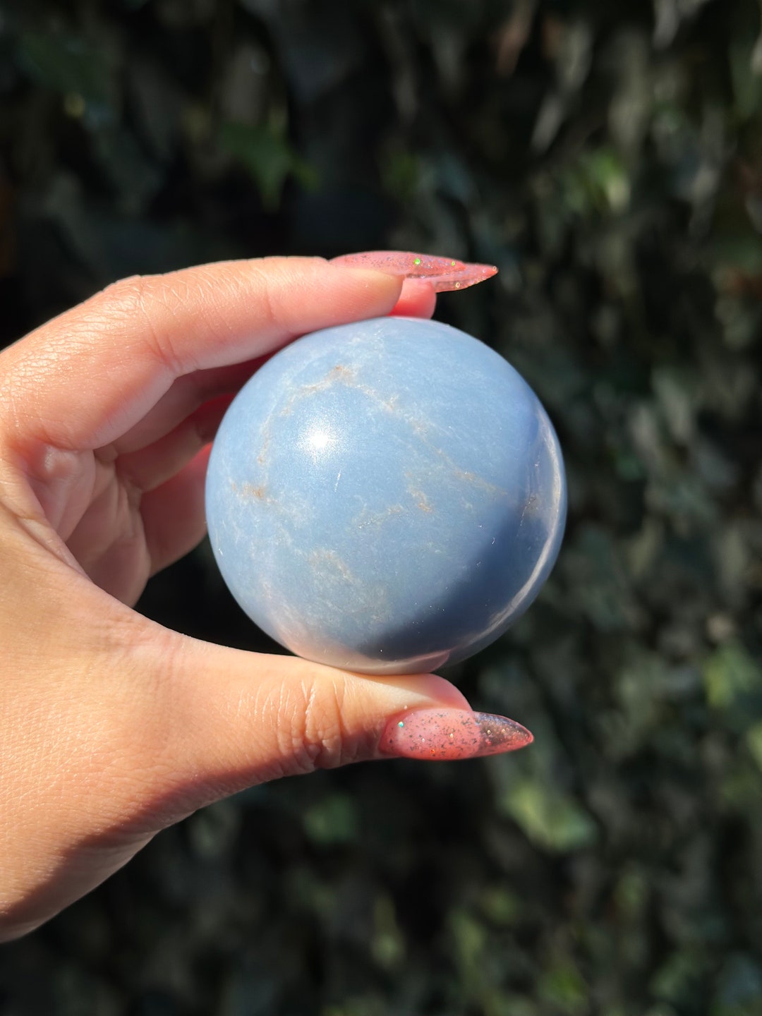 Angelite Sphere Angelite Stone Peruvian Angelite Sphere Housewarming ...