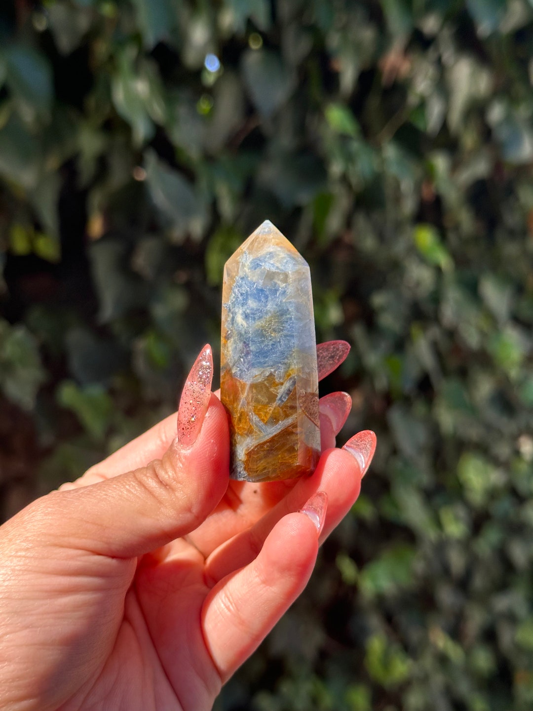 Blue Kyanite in Quartz Tower Blue Kyanite Crystal Polished Kyanite Blue ...