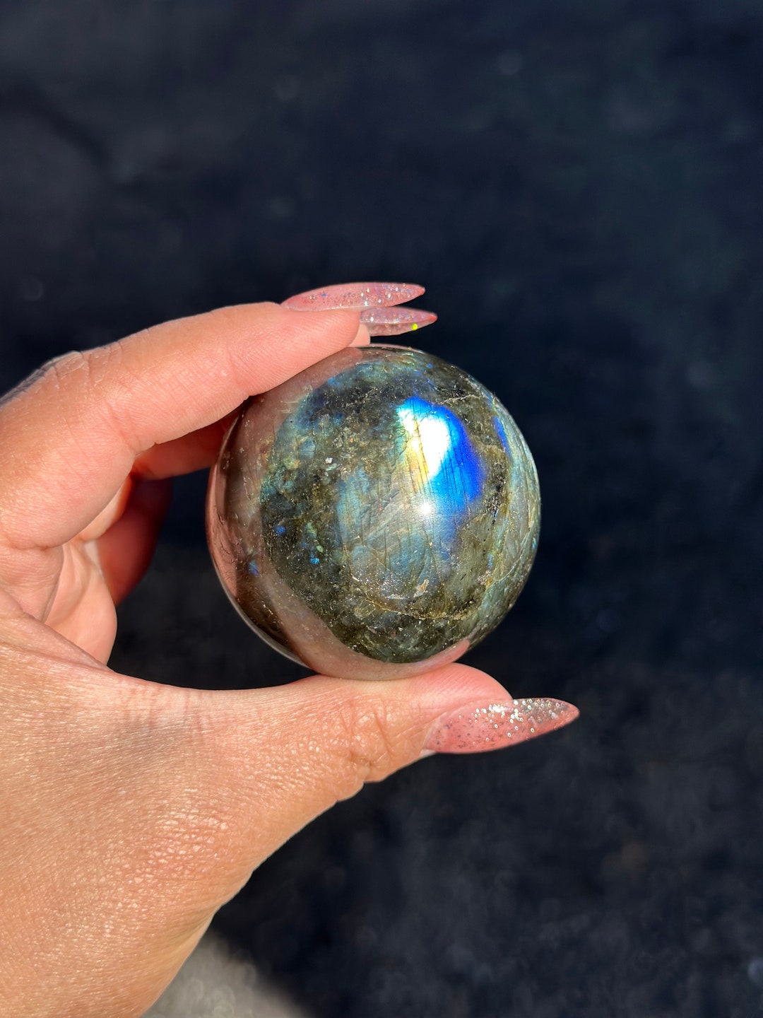 Labradorite Sphere Blue Flash Labradorite Crystal Labradorite Gemstone ...