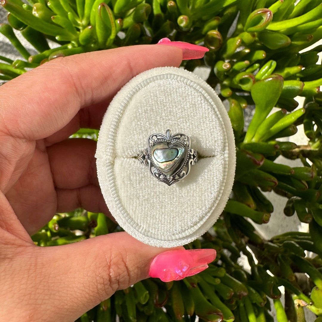 Abalone Heart Ring Abalone Vintage Ring Style Sterling Abalone Ring ...