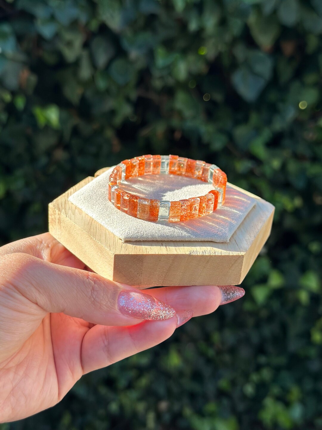 High Quality Sunstone Bracelet High Quality Arusha Bracelet Sunstone W/ Green Amethyst Bracelet ...